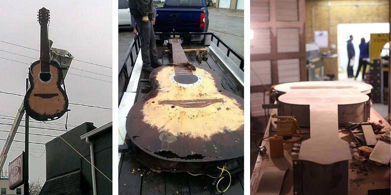 Music store’s vintage guitar sign restored | Sign Media