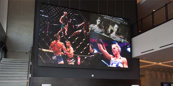 UFC engages visitors with new lobby’s video wall - Sign Media